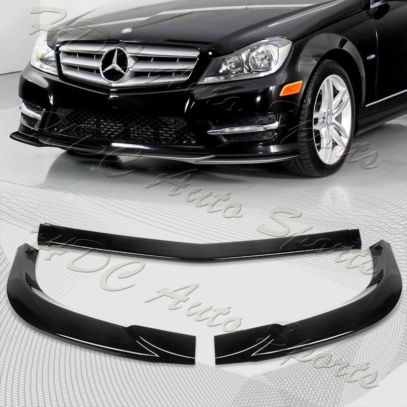 For 2011-2014 Mercedes C-Class Sport W204 Painted Black Front Bumper ...