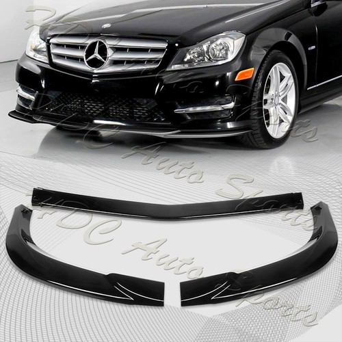 For 2011-2014 Mercedes C-Class Sport W204 Painted Black Front Bumper ...