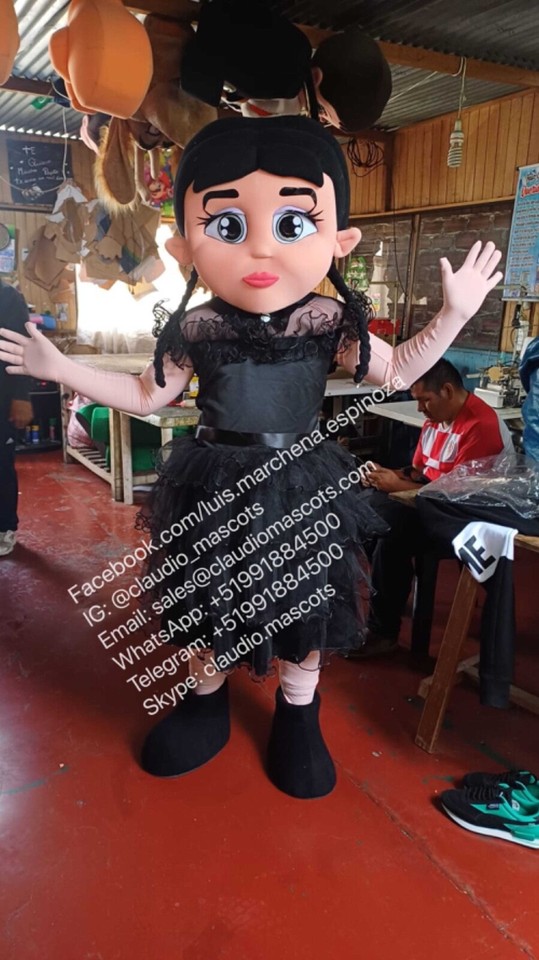 Wednesday Addams Halloween Mascot Costume Suits Cartoon Party Dress ...