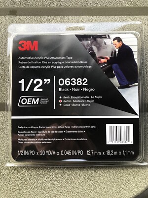 3M™ Automotive Acrylic Plus Attachment Tape 06382, Black, 1.12 mm | eBay