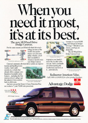 1992 Dodge Caravan AWD All-wheel van - Classic Vintage Car ...