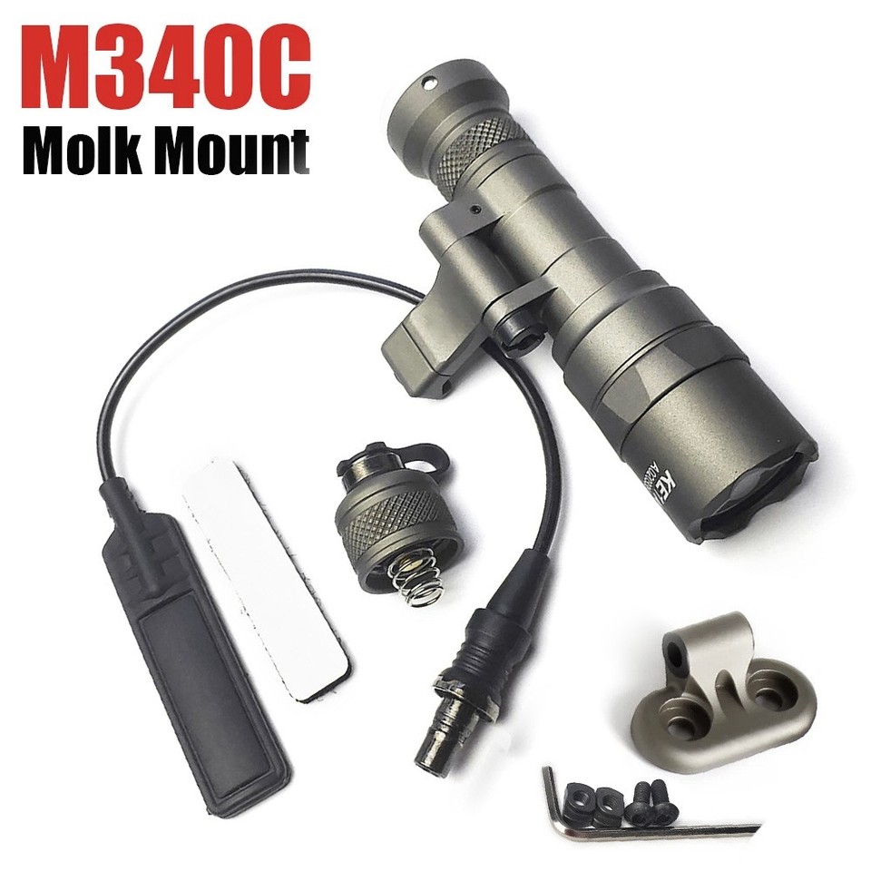 M340C LED Flashlight M340 Weapon Light + Mlok Mount Fit20mm Picatinny ...