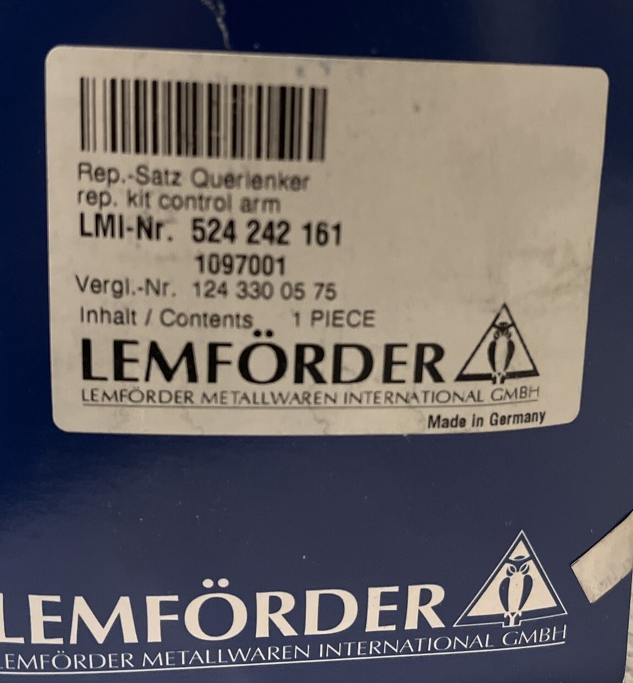 LEMFOERDER Control Arm Bushing Kit 1243300575 Mercedes Benz 300DT SL500 ...