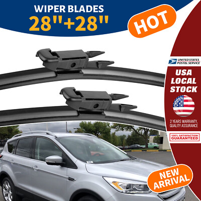 Front Windshield Wiper Blades Pair 28"+28" All Season For Ford Escape ...