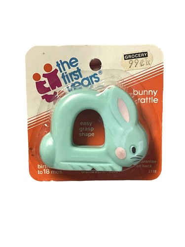 Vintage The First Years Bunny Rabbit Hand Rattle Baby Toy 1983 Mint ...