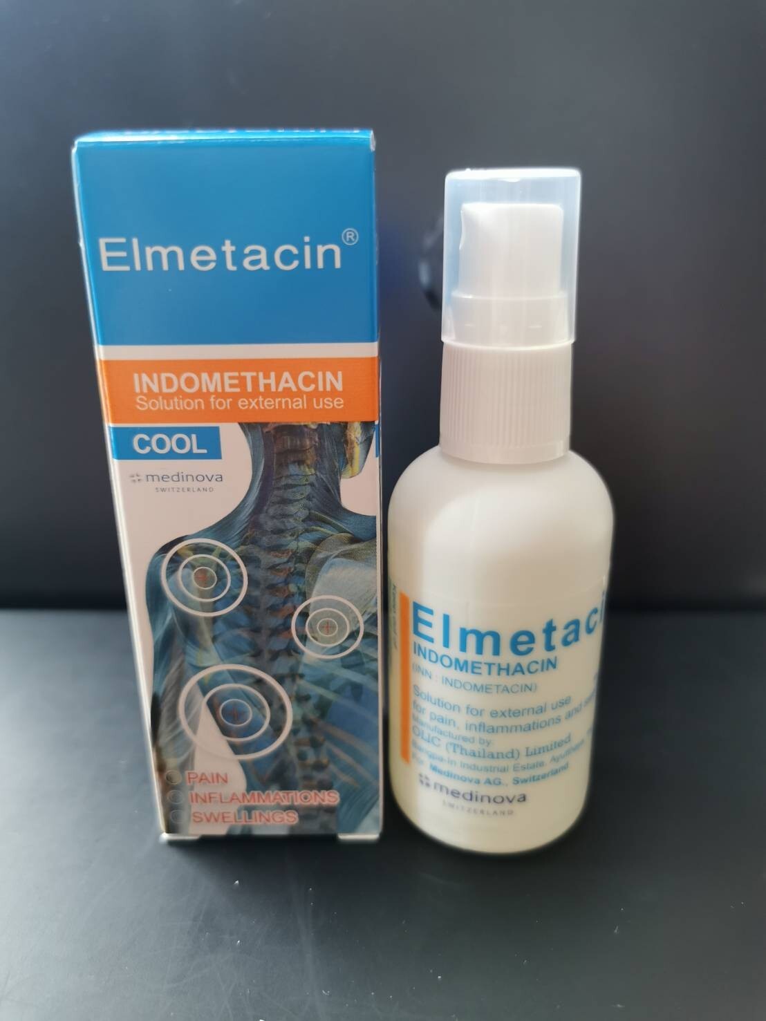 Elmetacin Indomethacin Cool 50ml Spray Relief Muscle Pain Tracking for ...