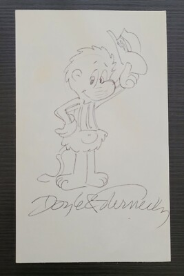 POGO CARTOON SKETCH SIGNED 3X5 CARD RARE DOYLE STERNECKY AUTOGRAPH ...