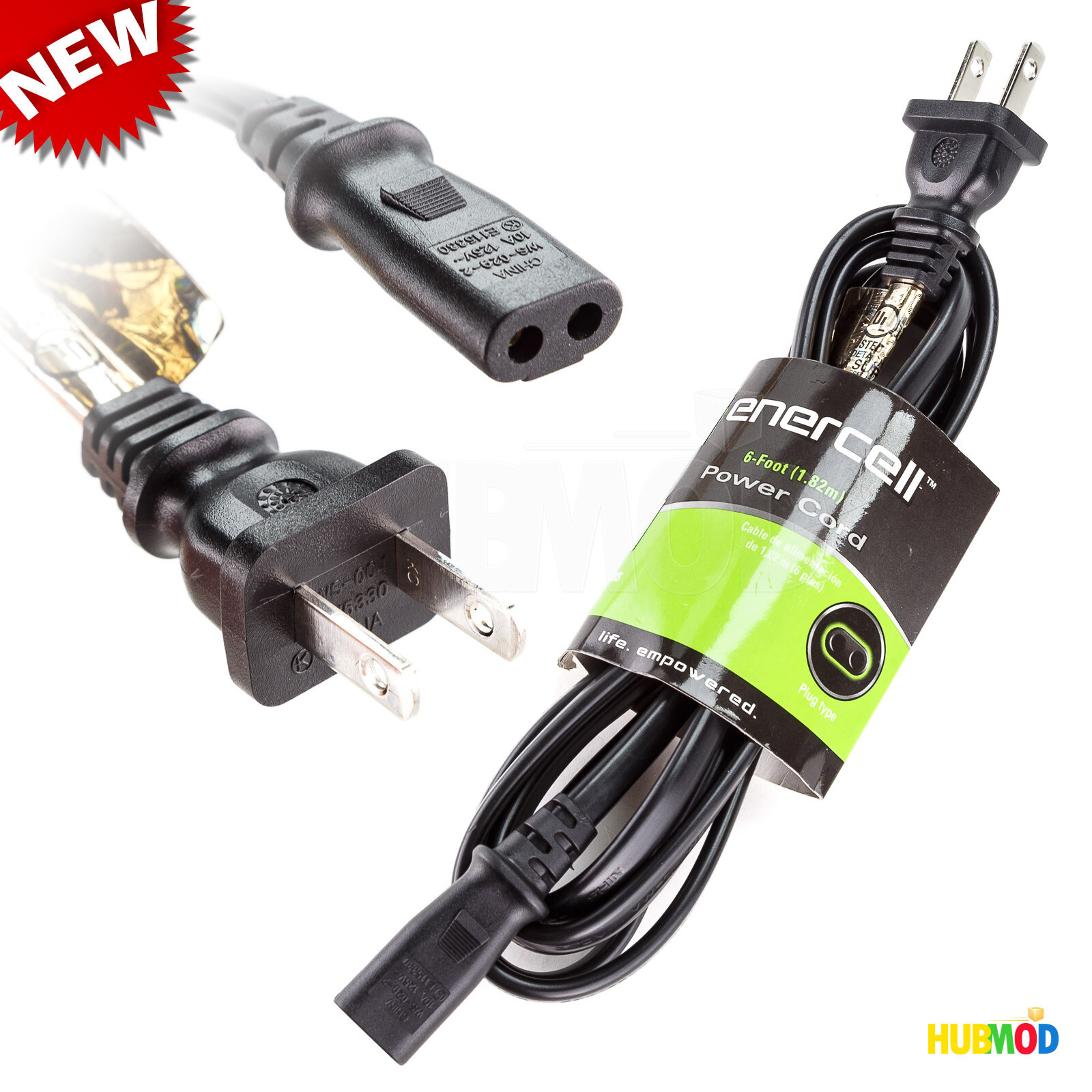 Oval Oblong 2 Prong AC Power Cord Cable Vintage Radio Receiver Stereo ...