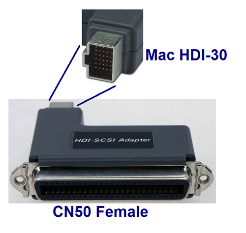 PTC Mac HDI-30 to Centronics 50 (Female) SCSI Adapter for Apple ...