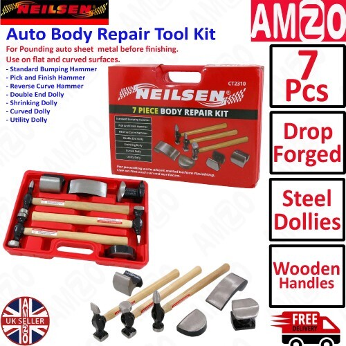 Neilsen Car Auto Body Panel Beating Dent Repair Tool Kit Hammers Dolly ...