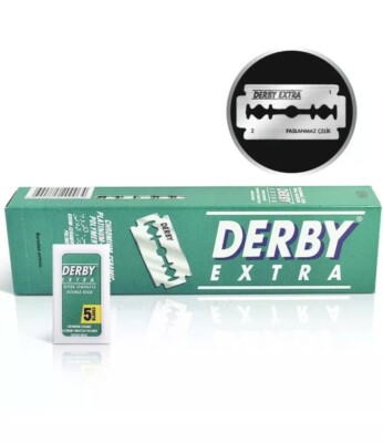 100 Double Edge Safety Razor Blades Derby Extra Cut Throat Shaving ...