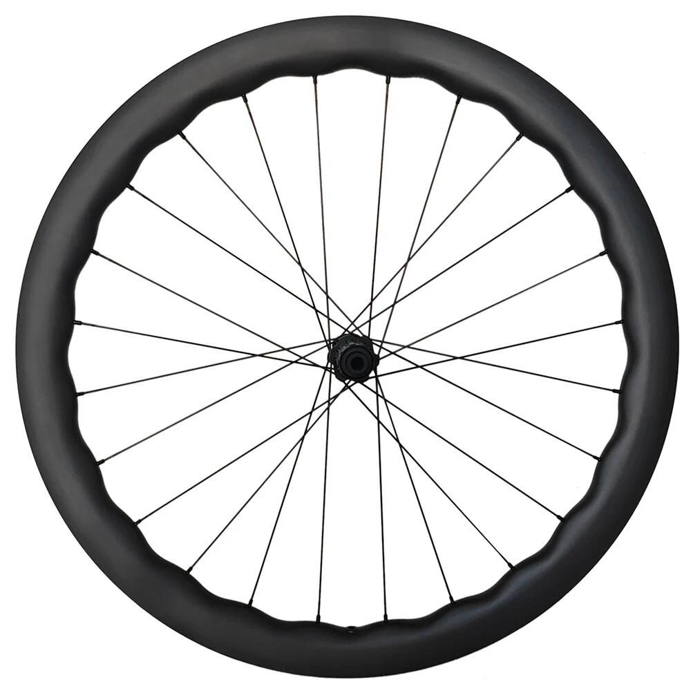 700c Carbon Fiber Gravel Road Bike Wave Wheelset Tubeless Clincher ...
