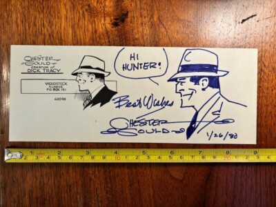 REMARKABLE ORIGINAL HAND DRAWN DICK TRACY SKETCH SIGNED BY ARTIST ...