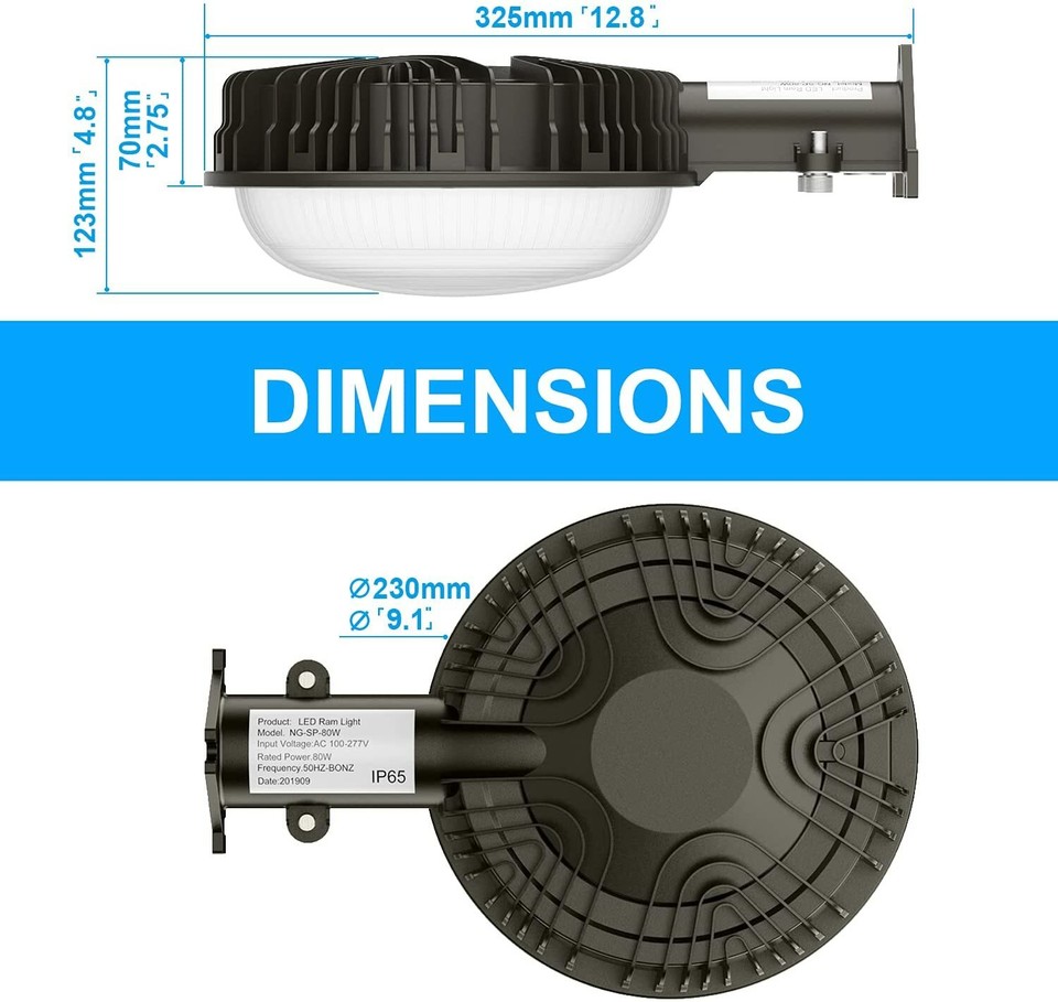100 Watt LED Dusk Dawn Barn Light & Photocell Sensor Conduit Wall Mount ...