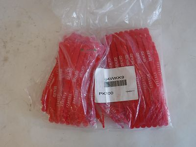 TYDENBROOKS 1046511 Lock Seal, 7-1/2 x 5/8 In, HDPE, Red, PK 100(T) | eBay