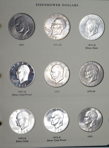 Complete 1971-1978 33-Coin Ike Eisenhower Dollar Set including Proof ...