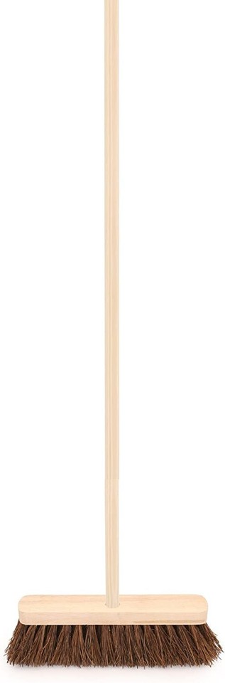 WOODEN SWEEPING BRUSHES 10" -STIFF & SOFT OUTDOOR YARD SWEEPING BROOM ...
