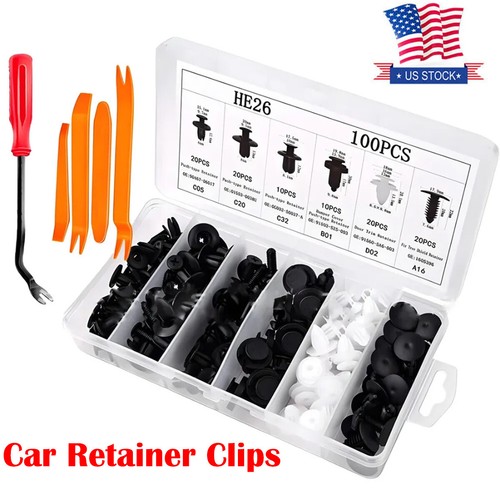 105PC Retainer Clips Body Bumper Rivet Retainer Trim Molding Push Pin ...