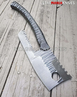 20'' Hand Forged J2 Steel Full Tang Hunting Big Cleaver Survival ...