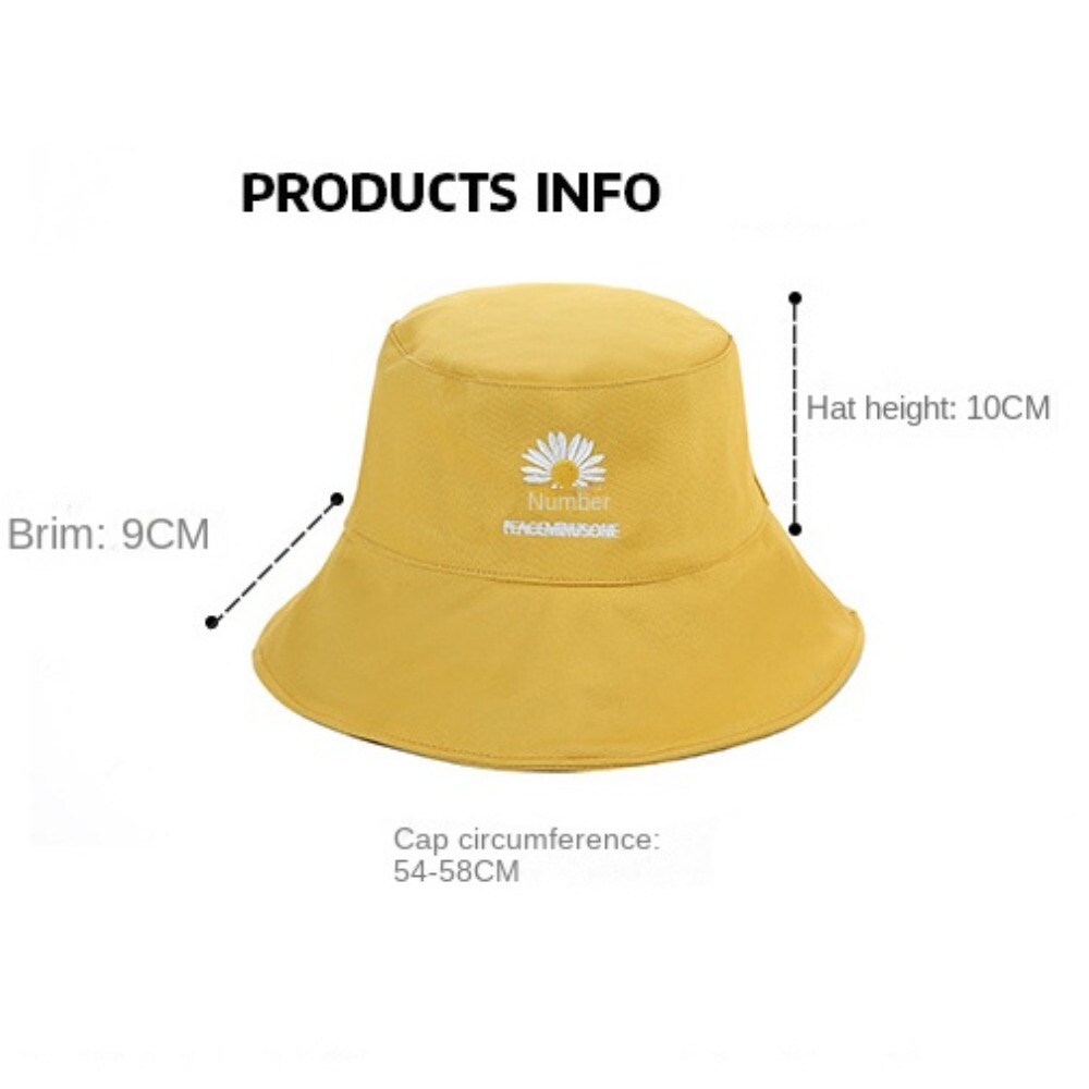 Double Sided Wearable Bucket Hats Daisies Sun Hat Fisherman Cap Men ...