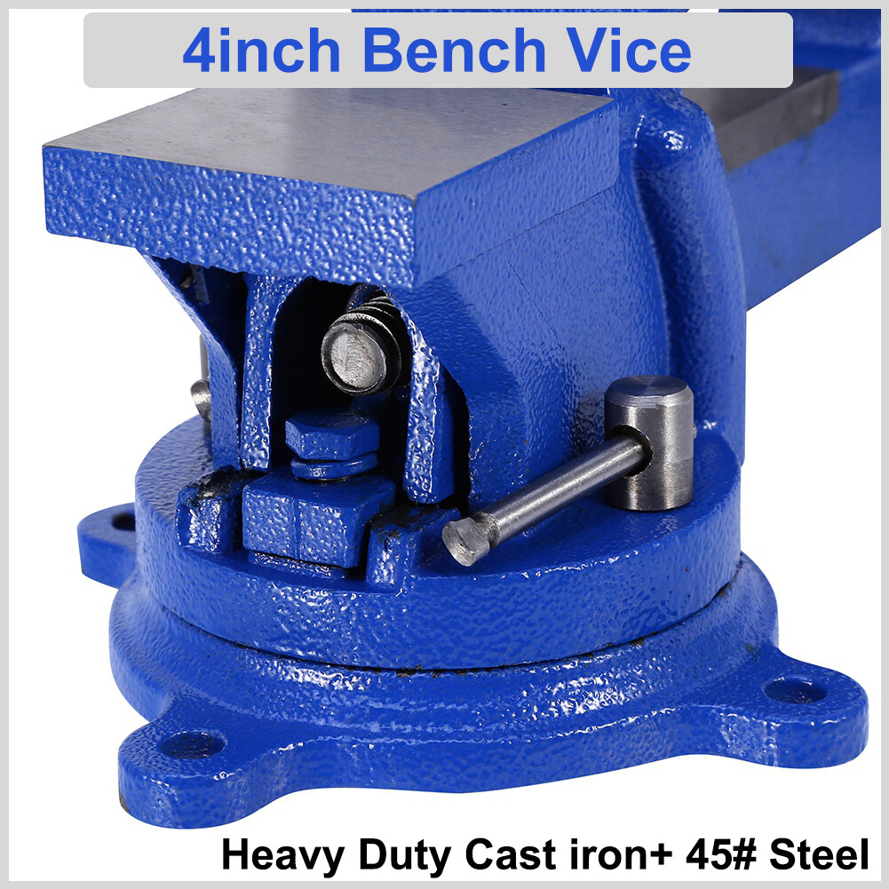 4" Bench Vice Clamp Heavy Duty Workbench Vise Anvil Swivel Base Jaw ...