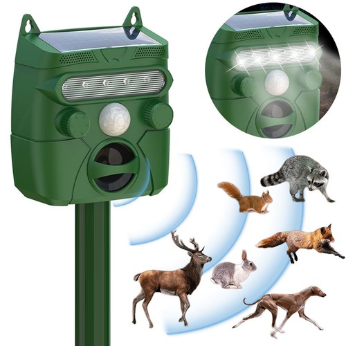 Solar Ultrasonic Animal Repeller with Motion Sensor for Dog Cat Bird ...