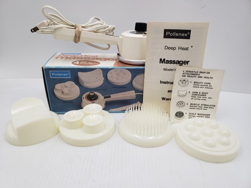 Vintage Pollenex Deep Heat Massager W/4 Snap-On Attachments | eBay ...