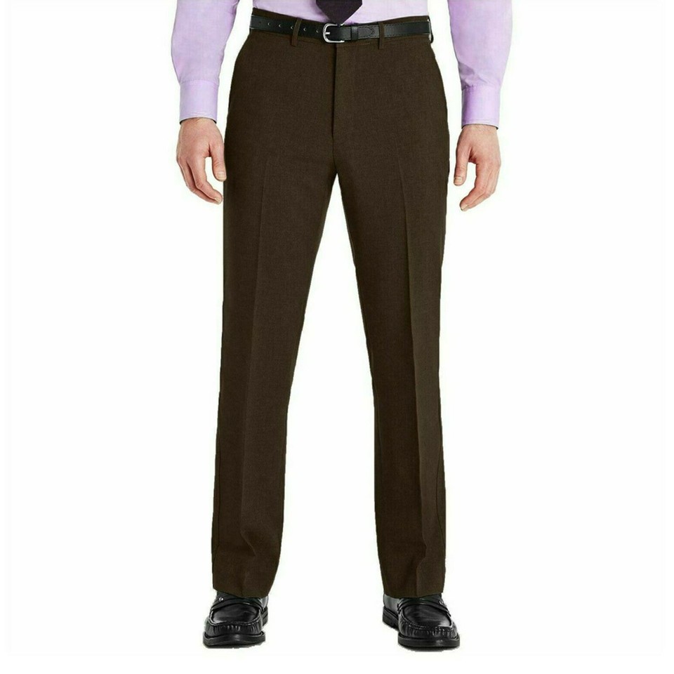 Mens Formal Smart Trousers Casual Business Dress Office Work Trousers ...