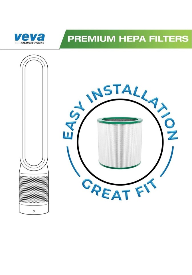 VEVA HEPA Filter Replacement 2 Pack - Premium Air Purifier Filters ...