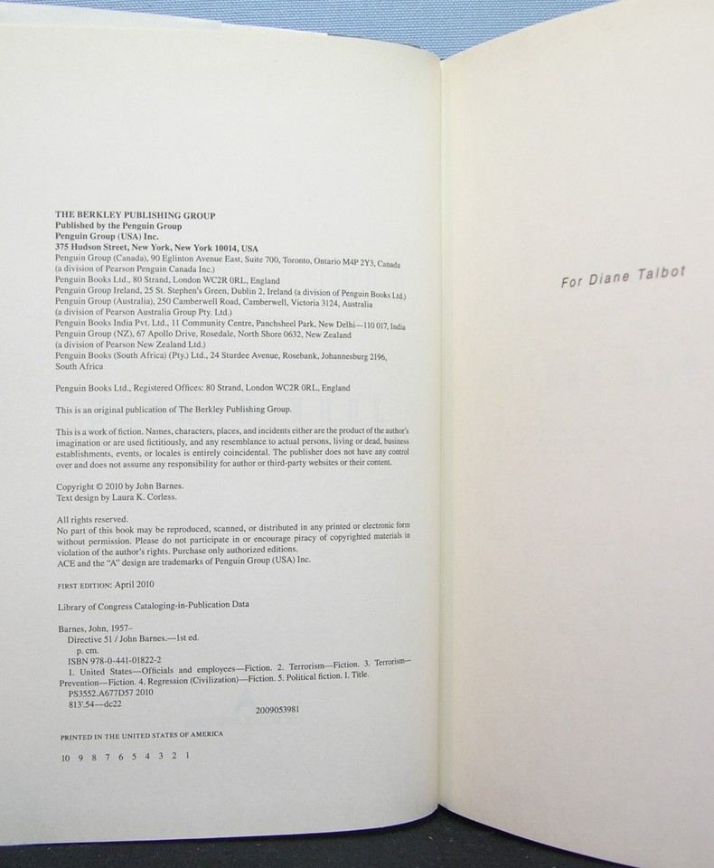 Barnes, John - Directive 51 [Directive 51 / Daybreak #1] HCDJ 1st Ed ...