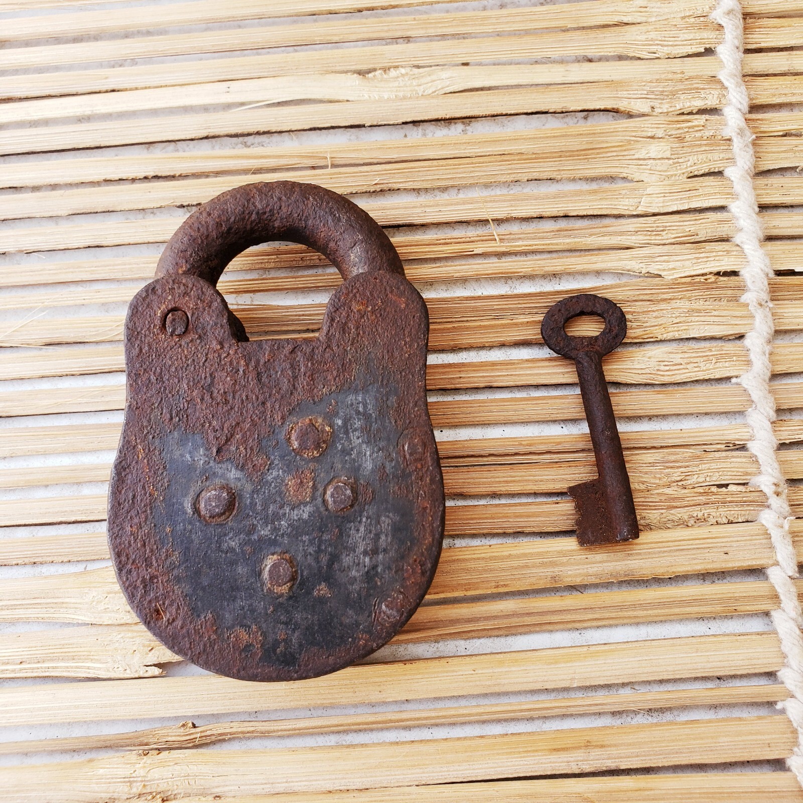 Vintage Original Lock Antique Collectable Iron Padlock in Working ...