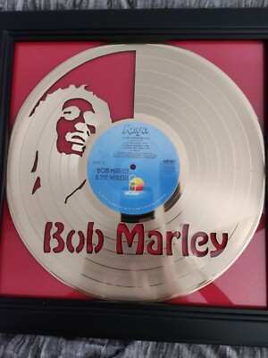 Bob Marley 24k Gold Record Laser Cut In 13x13 Shadow Box Frame "Kaya ...