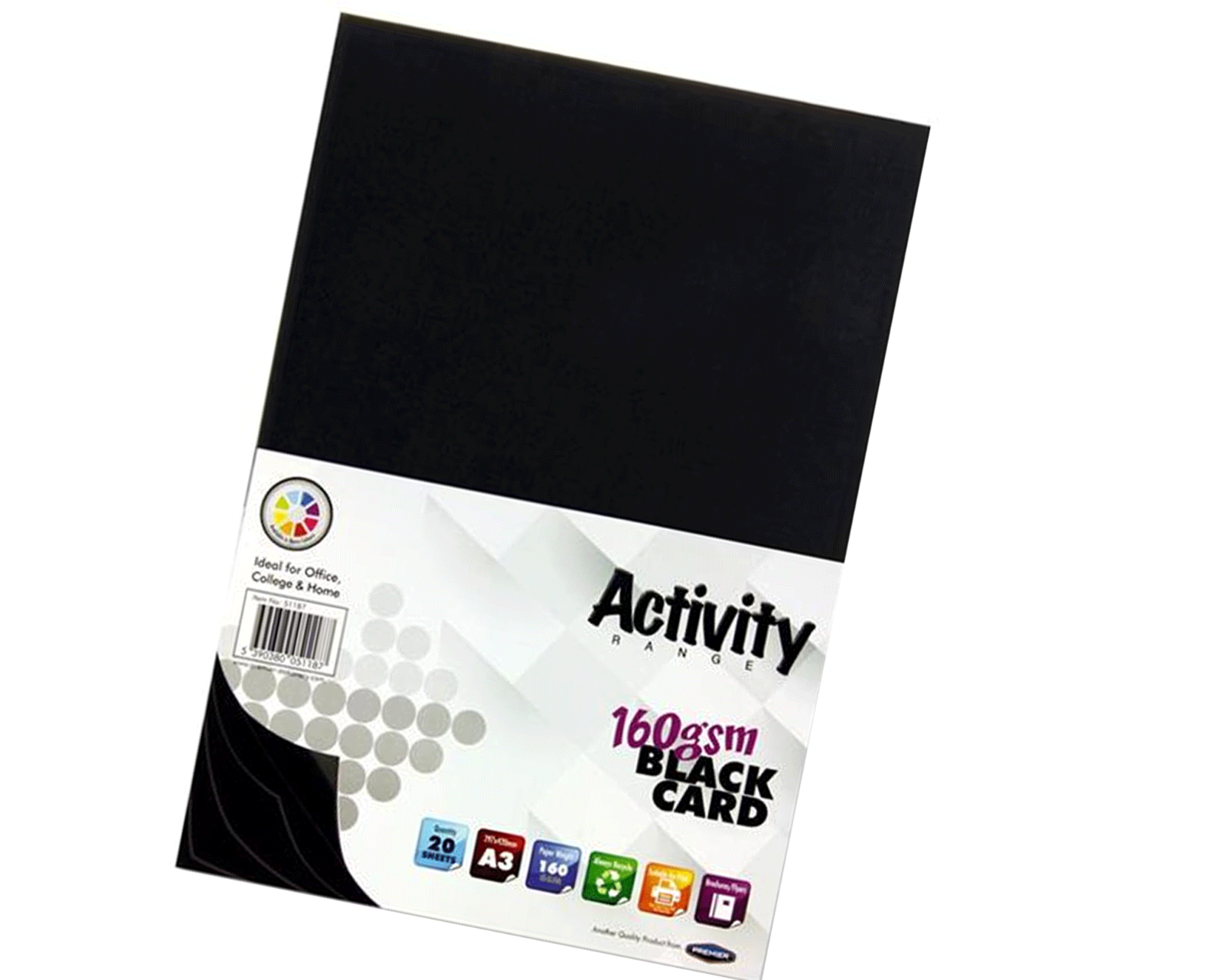 A4 A3 A2 Activity Sheets Black Craft Card Art Scrapbook Paper 160gsm ...