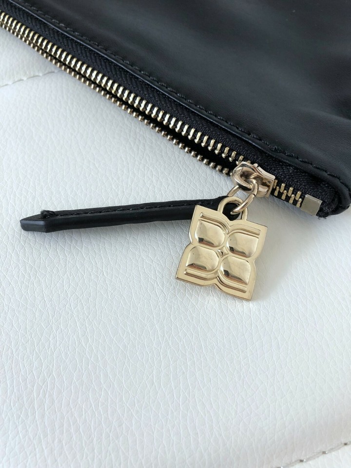 NWT! BCBG MAXAZRIA Designer Genuine Leather Hand Bag Clutch Black ...