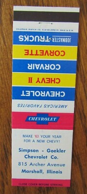 1963 CHEVROLET CAR DEALER: SIMPSON - GOEKLER (MARSHALL, ILLINOIS) -H5 ...