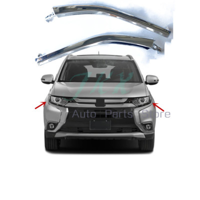 2x LH&RH Chrome Strips Front Bumper Top Trim k For MITSUBISHI OUTLANDER ...
