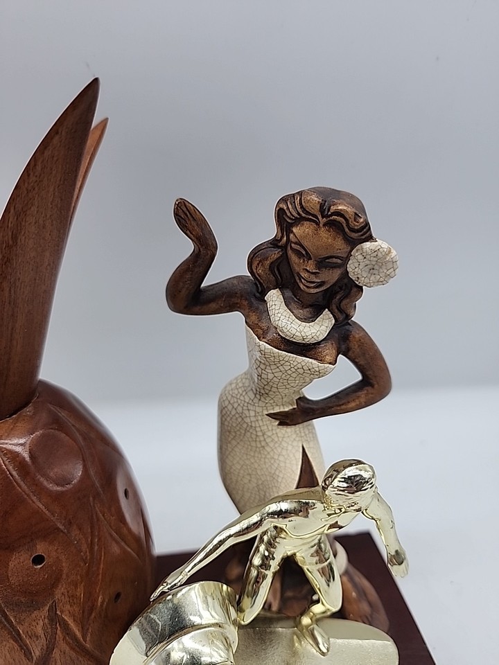 Vintage 1970s Surfing Trophy - Pineapple - Treasurecraft Hula Girl | eBay