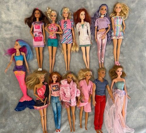 Lot Of 13 Barbie Dolls For Customization Or Play Modern Mattel Various ...
