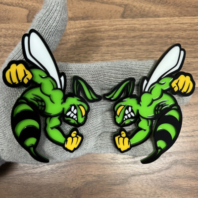 Hornet Badges Emblem BEE SWOLE Lime Green Yellow KNUCKLE,(2)BADGES ...