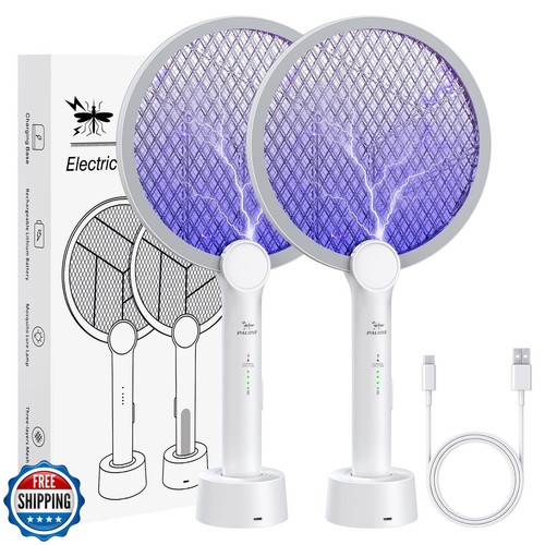 Electric Fly Swatter, 4000V Bug Zapper Racket, 2 in 1 Indoor Outdoor ...