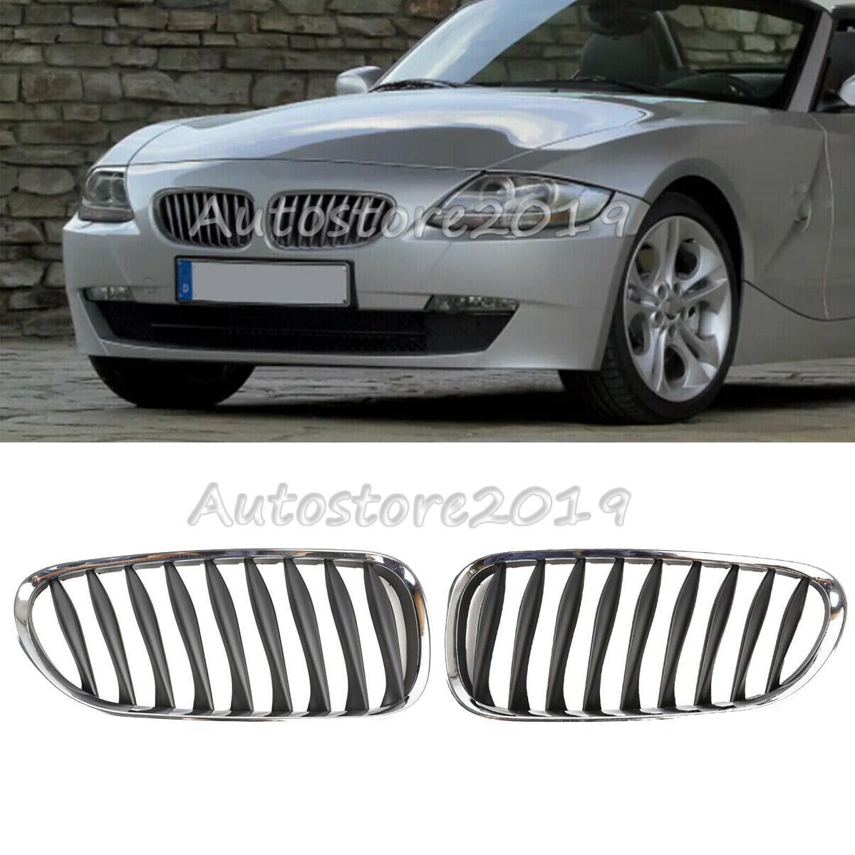 1 Pair Front Kidney Grille Grill Chrome For BMW Z4 E85 Convertible 2003 ...