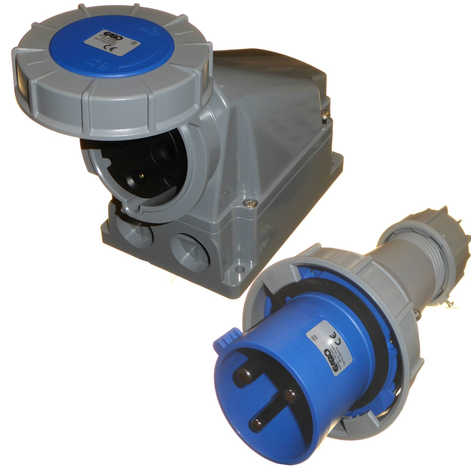 63A 3 Pin Plug and Socket 2P+E 230v 1 Phase | Grelly UK