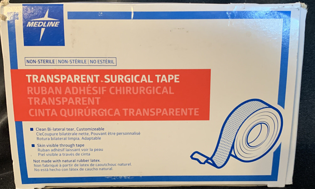 24 Rolls Medline Medfix Transparent Water-Resistant Medical Tape Rolls ...