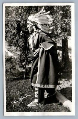 AMERICAN INDIAN CHIEF MANITOU VINTAGE REAL PHOTO POSTCARD RPPC | eBay