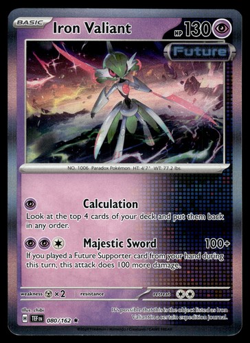 Iron Valiant Holo NM 080/162 Temporal Forces Pokemon Card | eBay