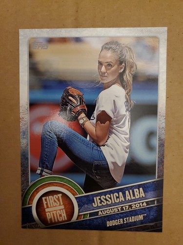 2015 Jessica Alba Topps First Pitch 5x7 Card 080/499 | eBay