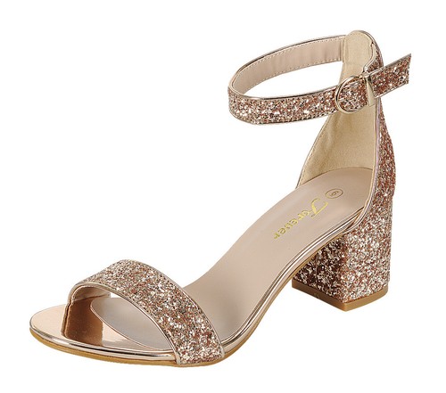 New women's shoes evening sprinkle buckle closure mid heel wedding rose ...