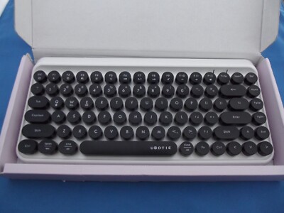 UBOTIE Wireless Bluetooth Keyboard, 84-Key, Cool Retro Round Keycaps ...