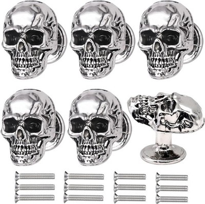 6 Pack Skull Skeleton Drawer Knobs, Vintage Single Hole Cabinets Pulls ...
