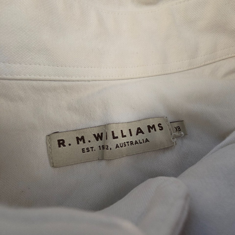RM Williams Shirt Mens XLARGE White Long Sleeve Button Up collared Size ...